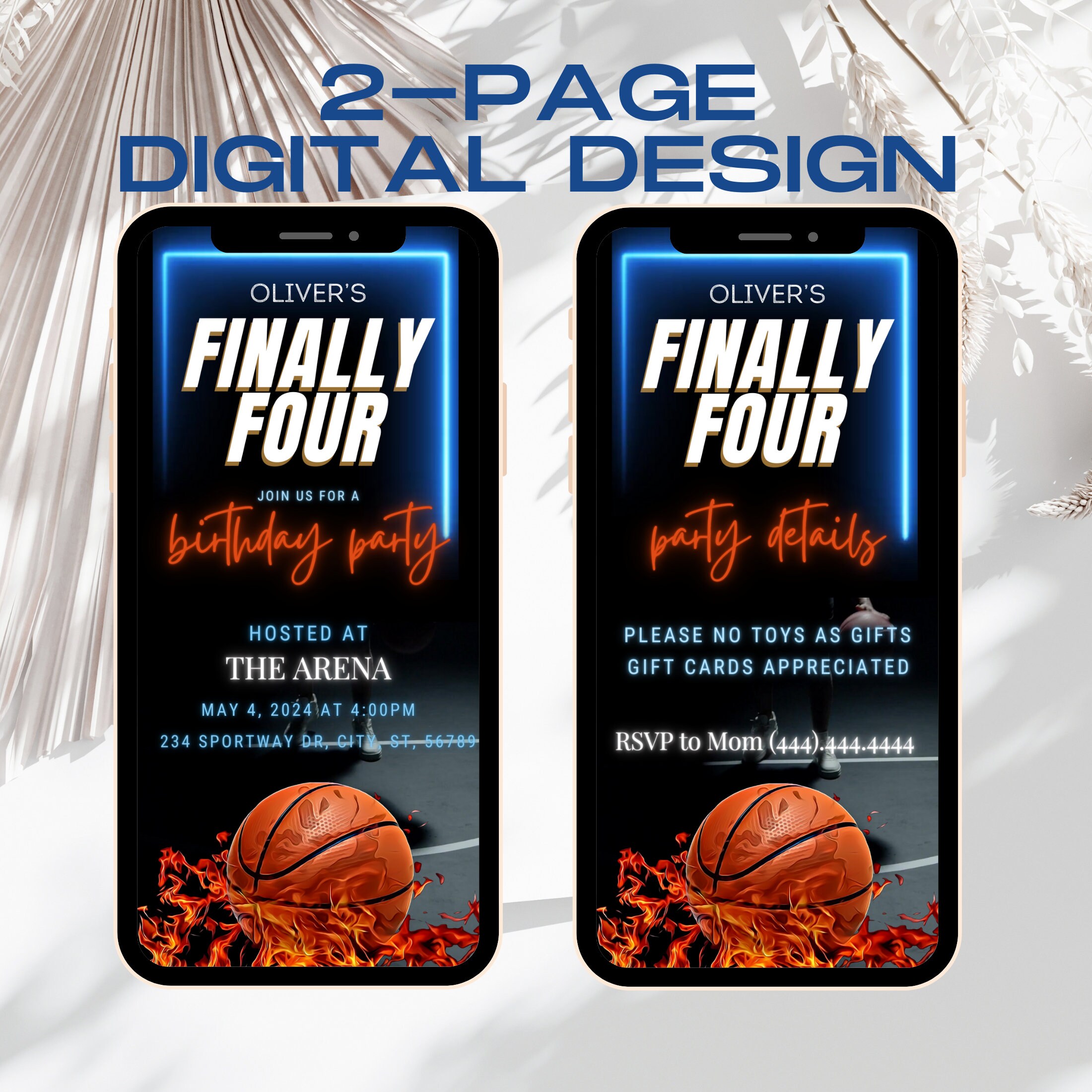 Finally Four Basketball Birthday Invitation Template (digital) - Etsy