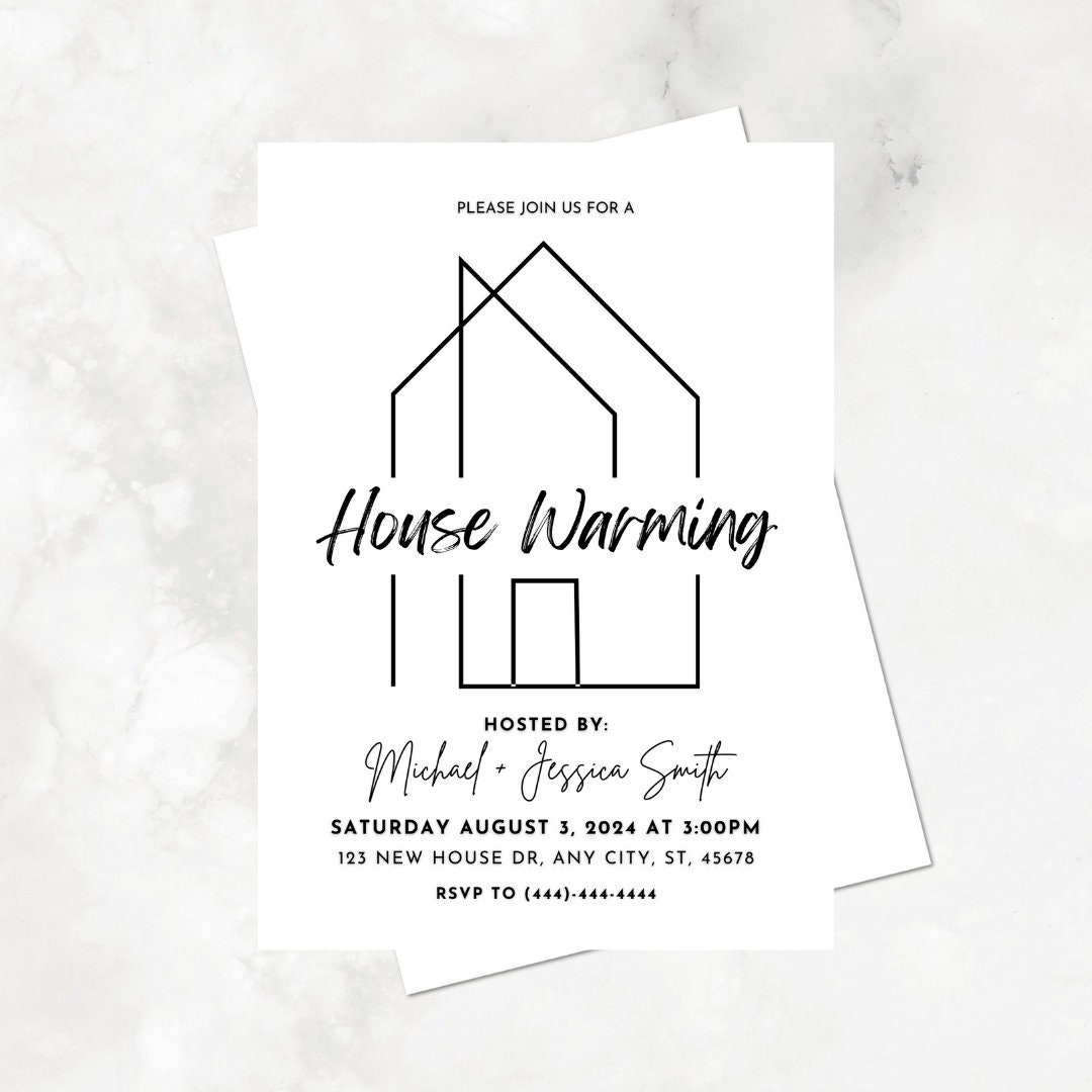 New House Invitation for House Warming Party New Home Owner House ...