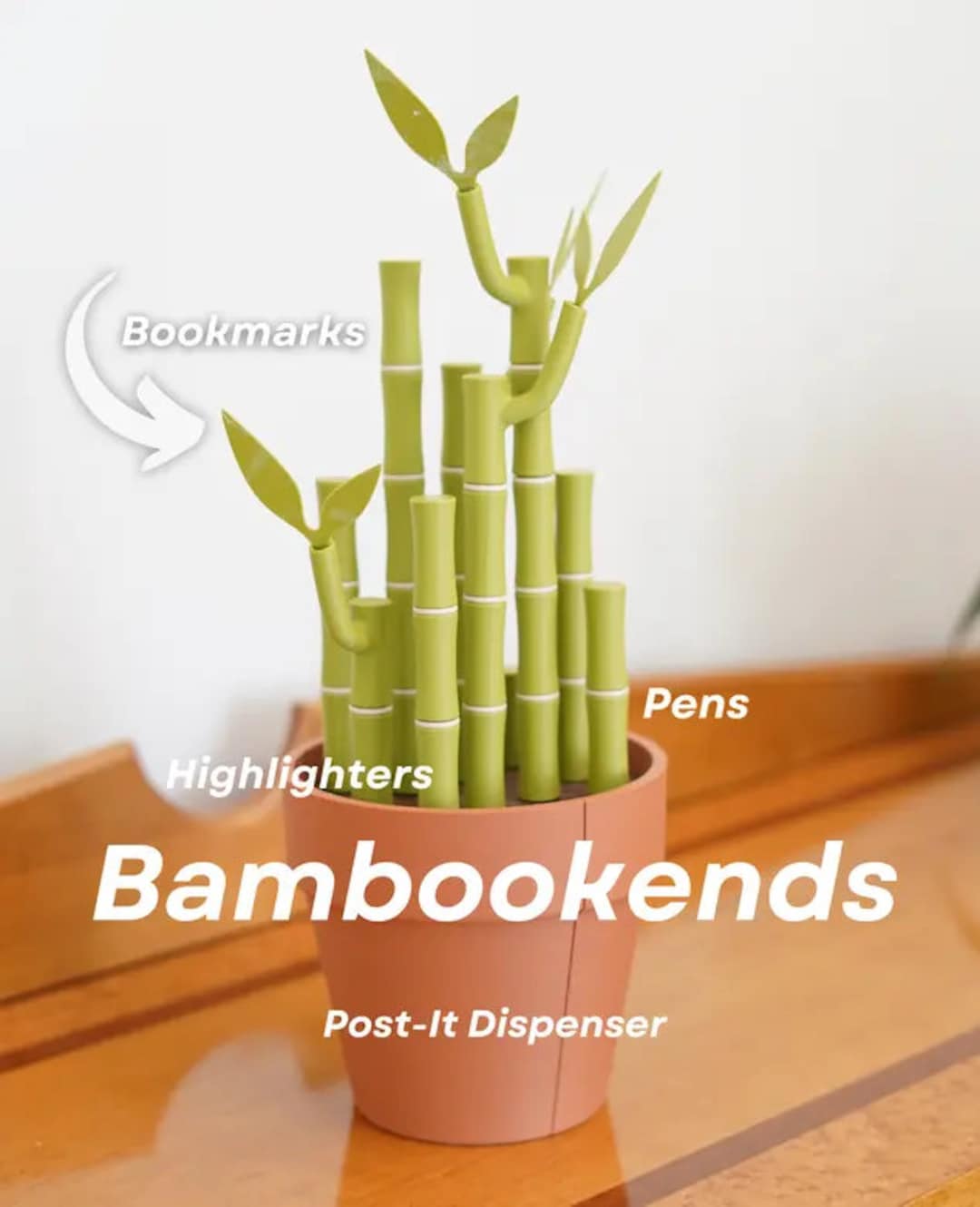 Bamboo Bookends | Bamboo Plant With Pens and Highlighters in the Stalks ...