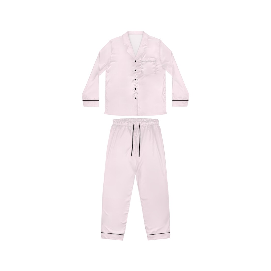 Women's Satin Pink Pajamas, Cute Sleepover Set, Ladies Night, Movie ...