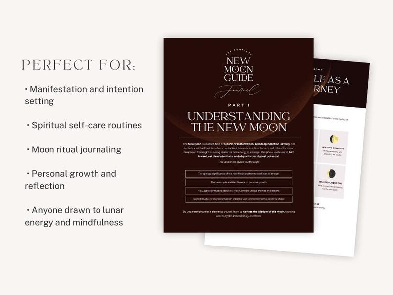New Moon Guide Journal | Lunar Manifestation Planner and Ritual ...