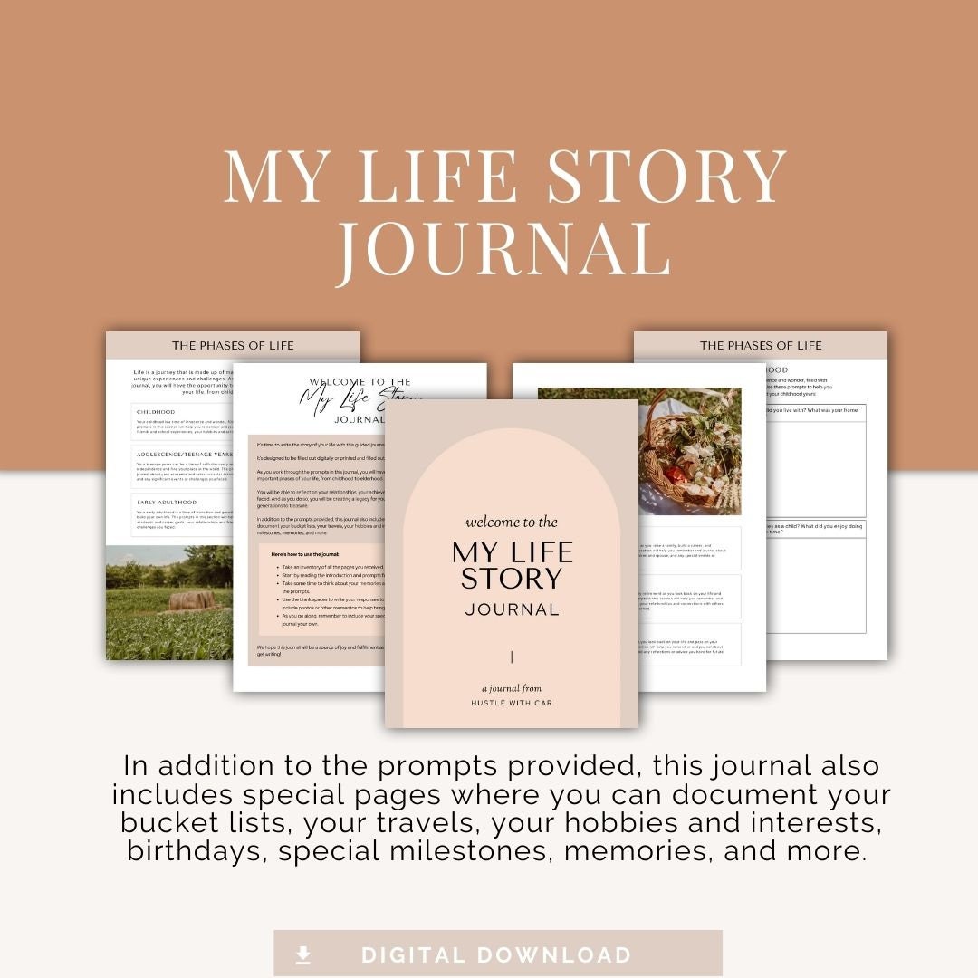 Guided Life Story Journal | Memory & Legacy Keepsake (PDF Printable) - Etsy
