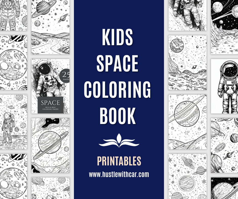 Kids Space Coloring Book 25 Fun Coloring Pages Digital Download ...
