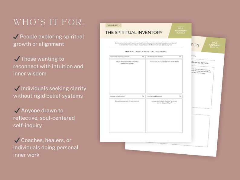 Spiritual Life Coaching Worksheets | Soul Alignment Journal | Intuition ...