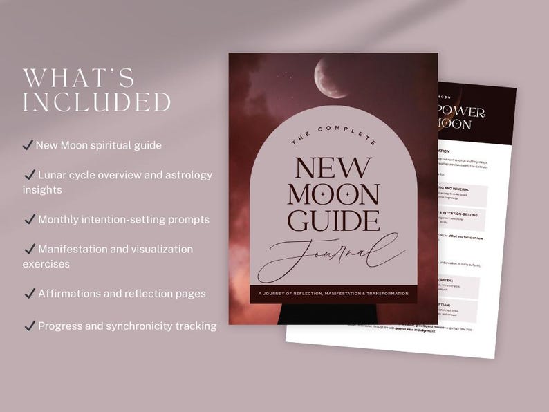New Moon Guide Journal | Lunar Manifestation Planner and Ritual ...
