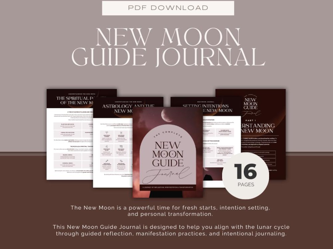 New Moon Guide Journal | Lunar Manifestation Planner and Ritual ...