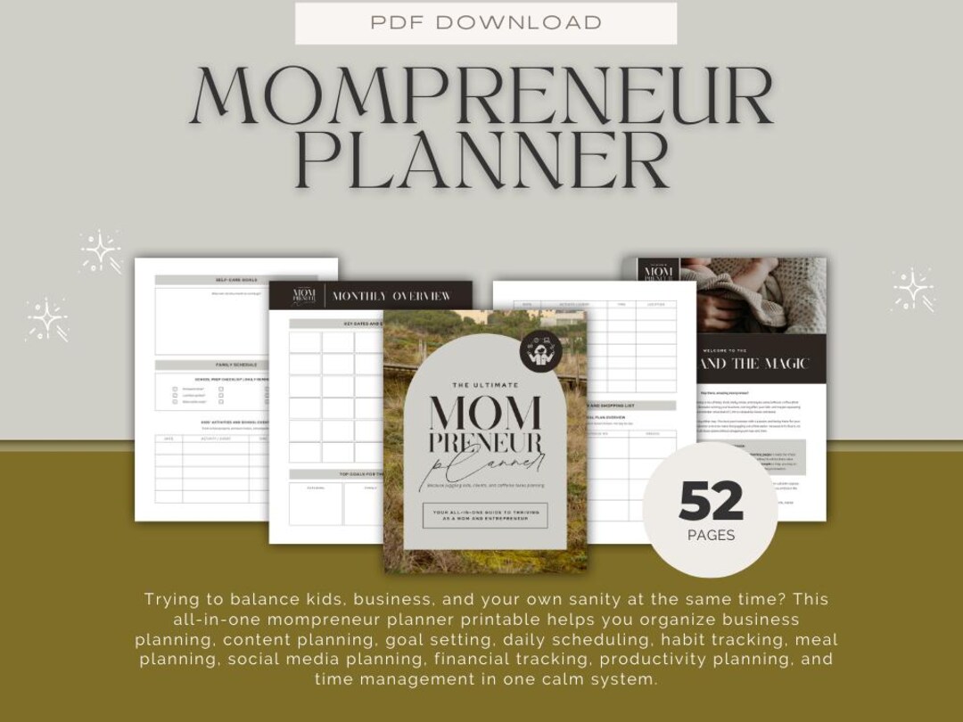 Mompreneur Planner Printable | Business Life Planner for Busy Moms - Etsy