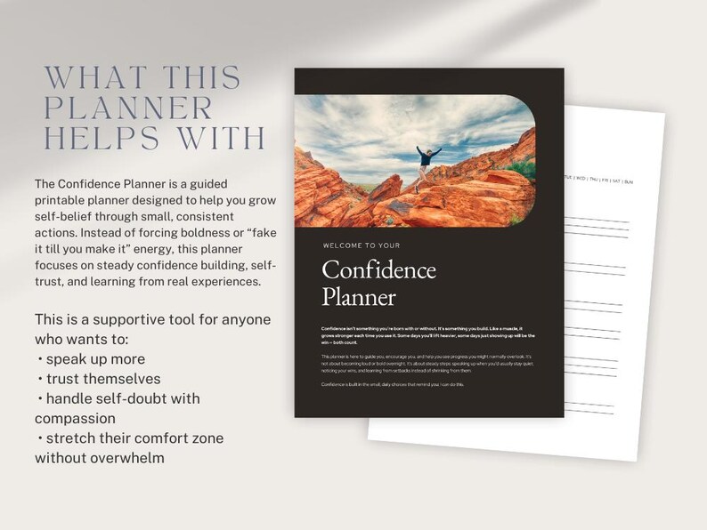 Confidence Planner Printable | Self-belief Journal, Assertiveness ...