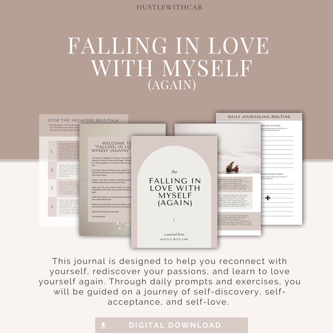 Falling in Love With Myself Again Journal | Personal Growth & Self-love ...