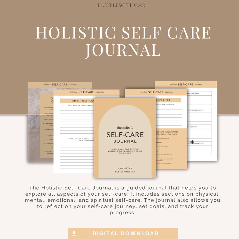 The Holistic Self-care Journal, Self Growth, Personal Growth, Digital Download, Journaling - Etsy