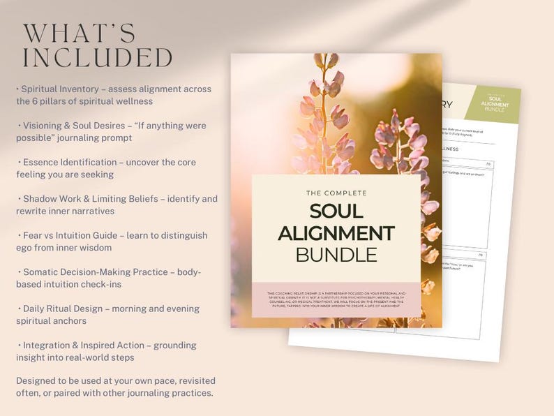 Spiritual Life Coaching Worksheets | Soul Alignment Journal | Intuition ...