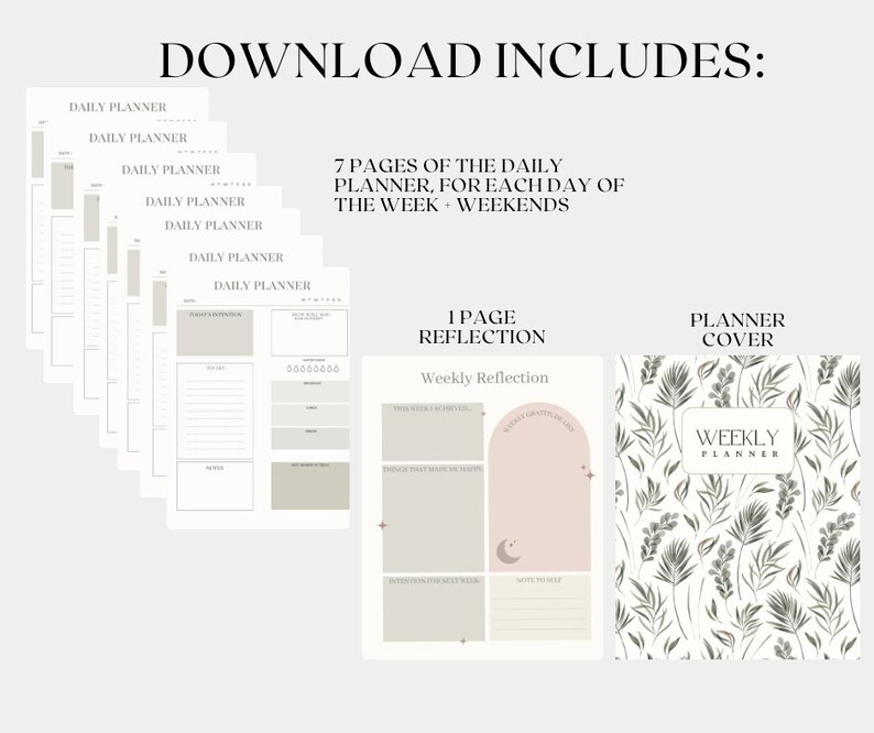Weekly Planner Downloadable Printable Planner, Digital Planner ...