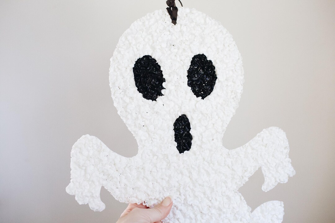 Vintage Melted Plastic Popcorn Ghost Halloween Decor, 1970s White and ...