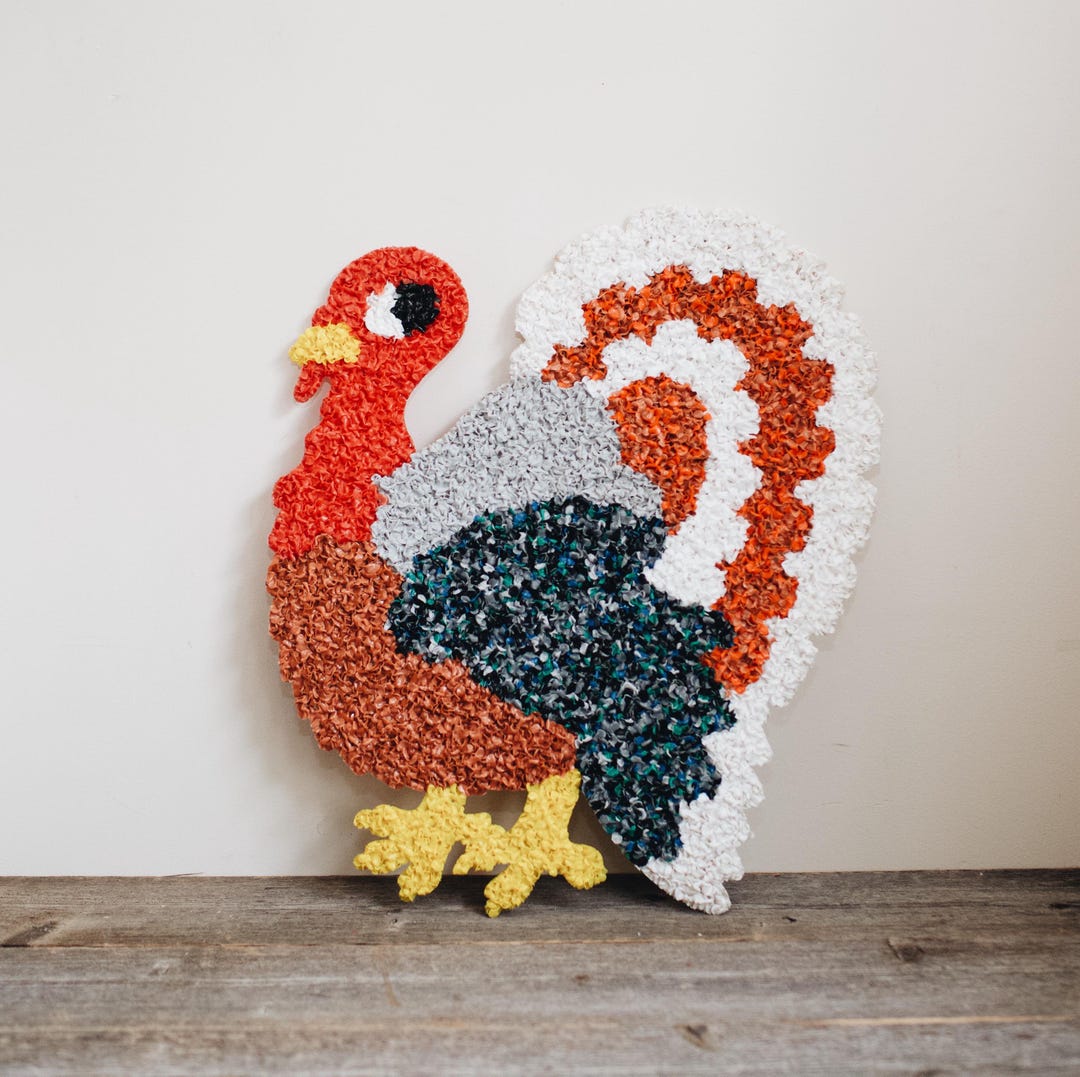 Vintage Melted Plastic Popcorn Thanksgiving Turkey Decor, Kitschy Cute ...