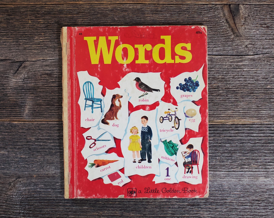 A Little Golden Book of Words, Vintage 1975 Mid Century Childrens ...