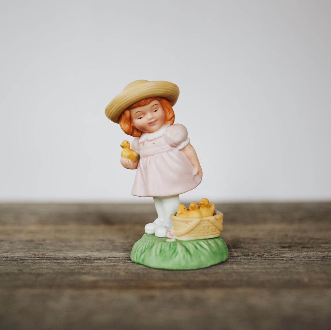 Vintage Ceramic Easter 1985 Little Girl With Chicks Figurine, Avon ...