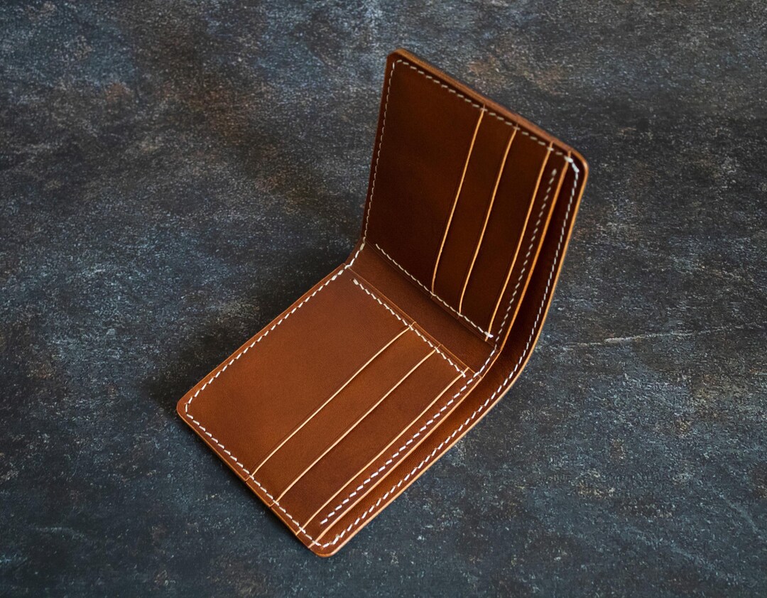 Handmade Leather Bifold Wallet, Full Grain Leather Wallet, Gift for Men ...