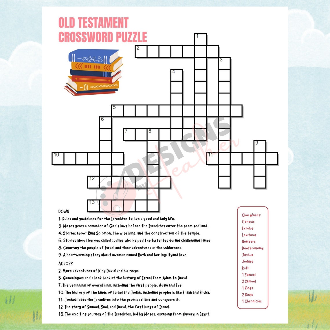 Books of the Bible Childrens Printables, 9 Worksheets, Childrens Word ...