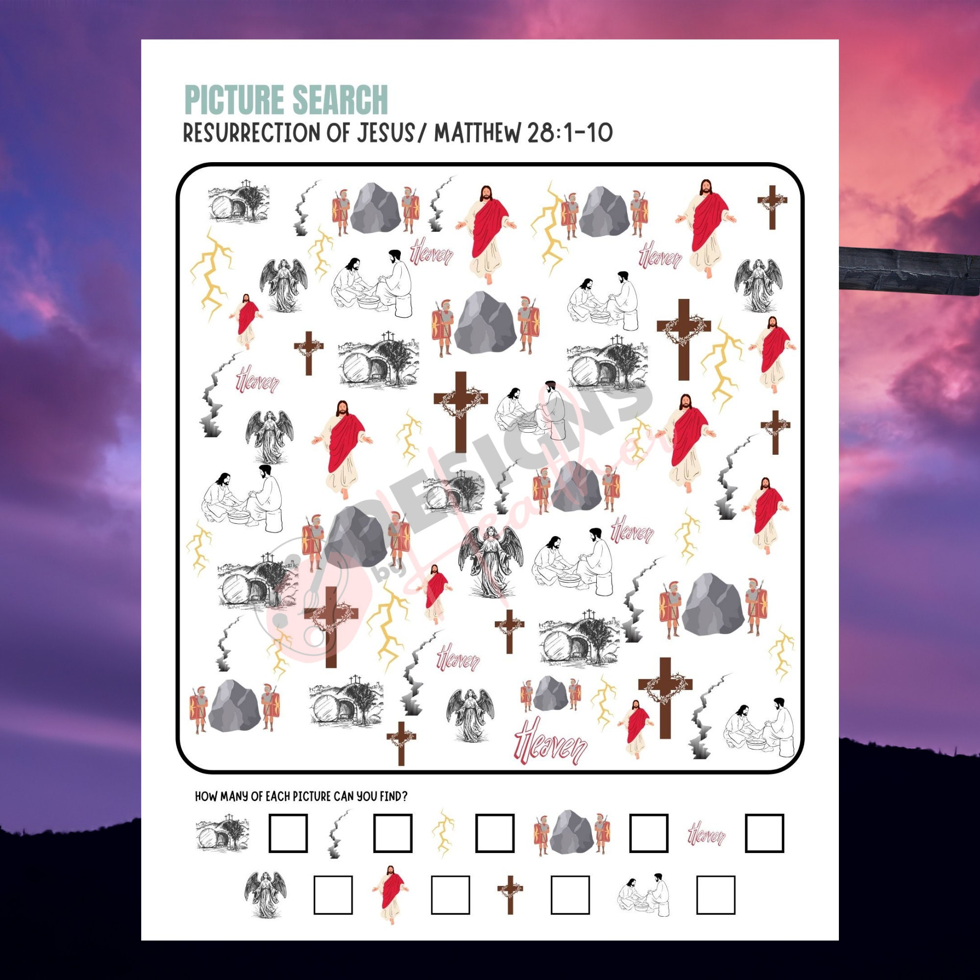 Easter Bible Activity Pages, Resurrection Sunday School Craft, Easter ...