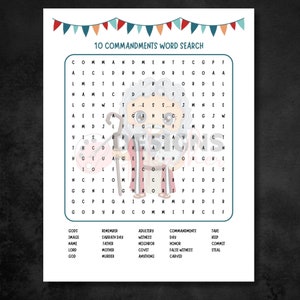 10 Commandments Children’s Printables, 6 Worksheets, Children’s Word ...