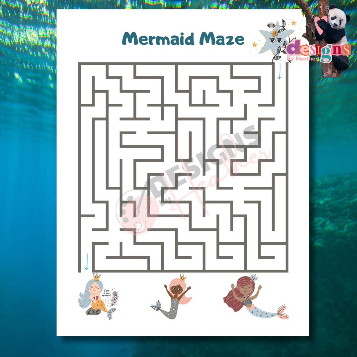 Mermaid Activity Pages, Underwater Mermaid Word Search, Picture Find ...