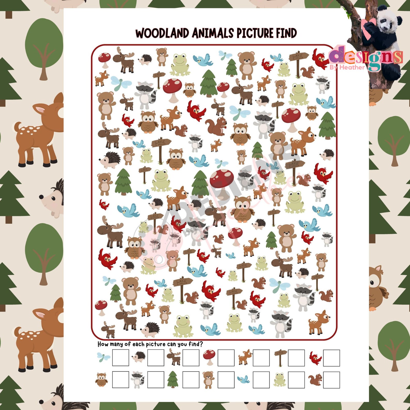 Woodland Animals Activity Pages, Printable Activity Pages, Wood Animals ...
