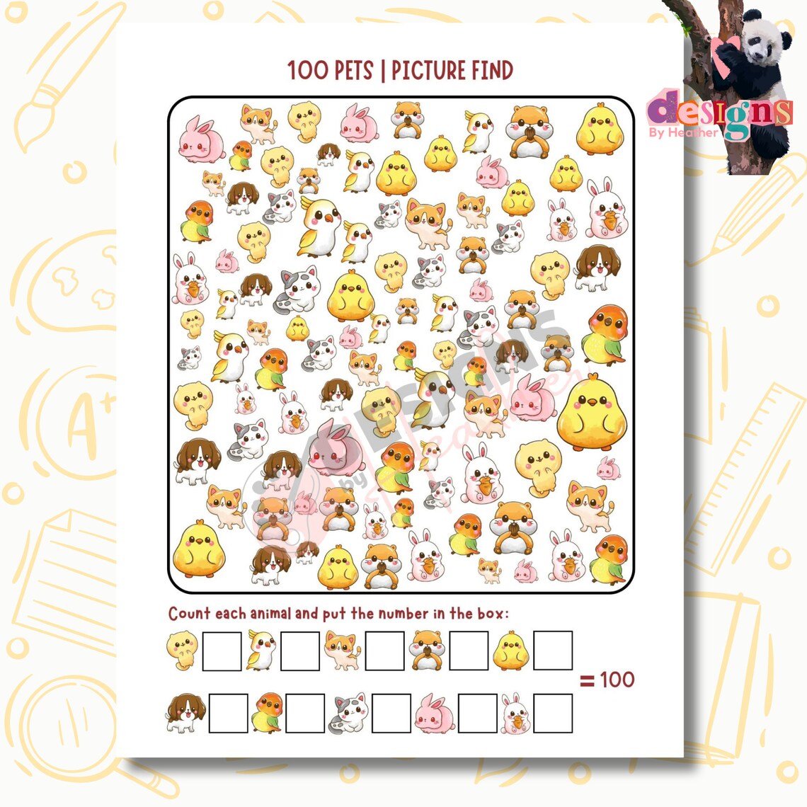 100 Days of School Activity Pages, Teacher Printables, Kids Instant ...