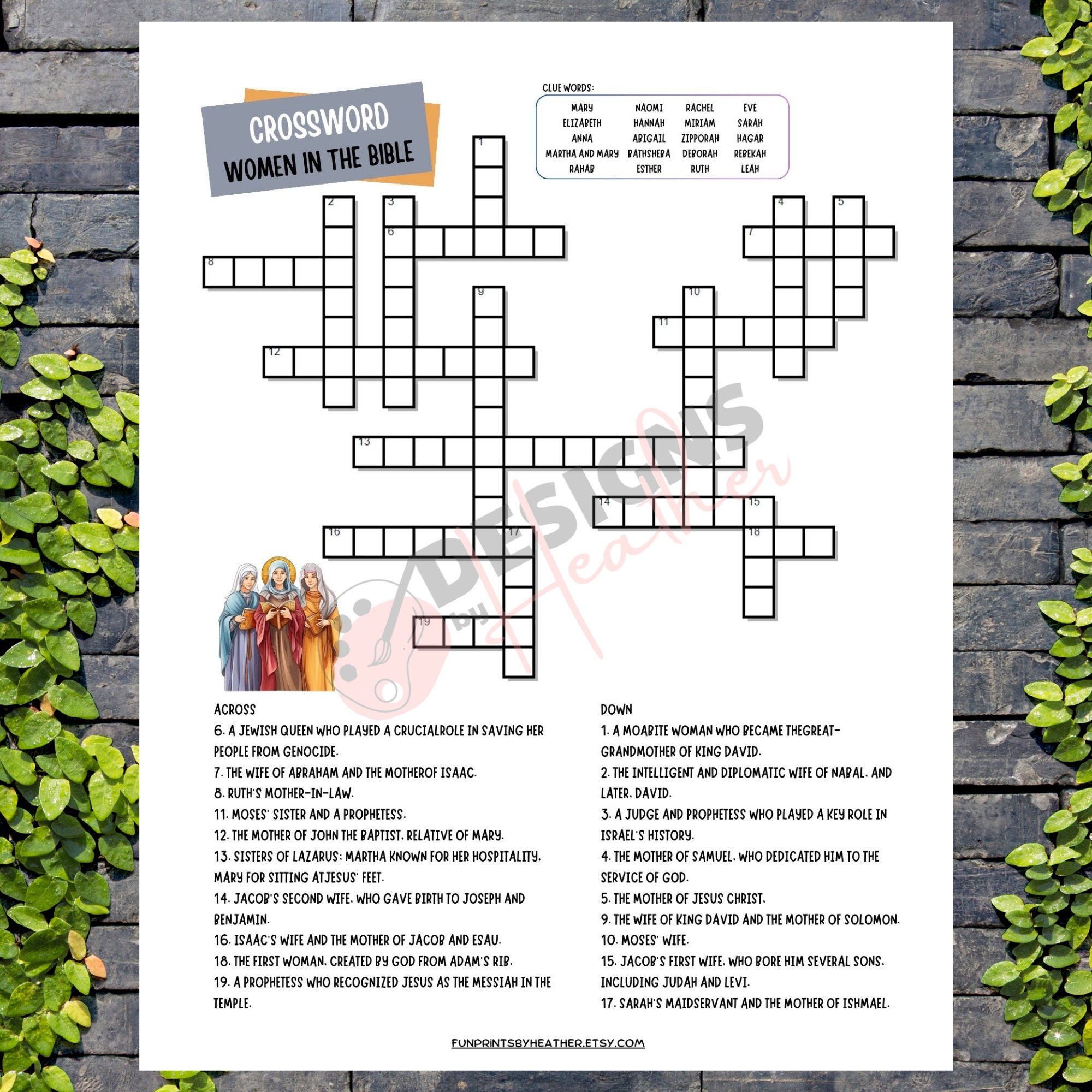 Women of the Bible Childrens Printables, 9 Worksheets, Childrens Word ...