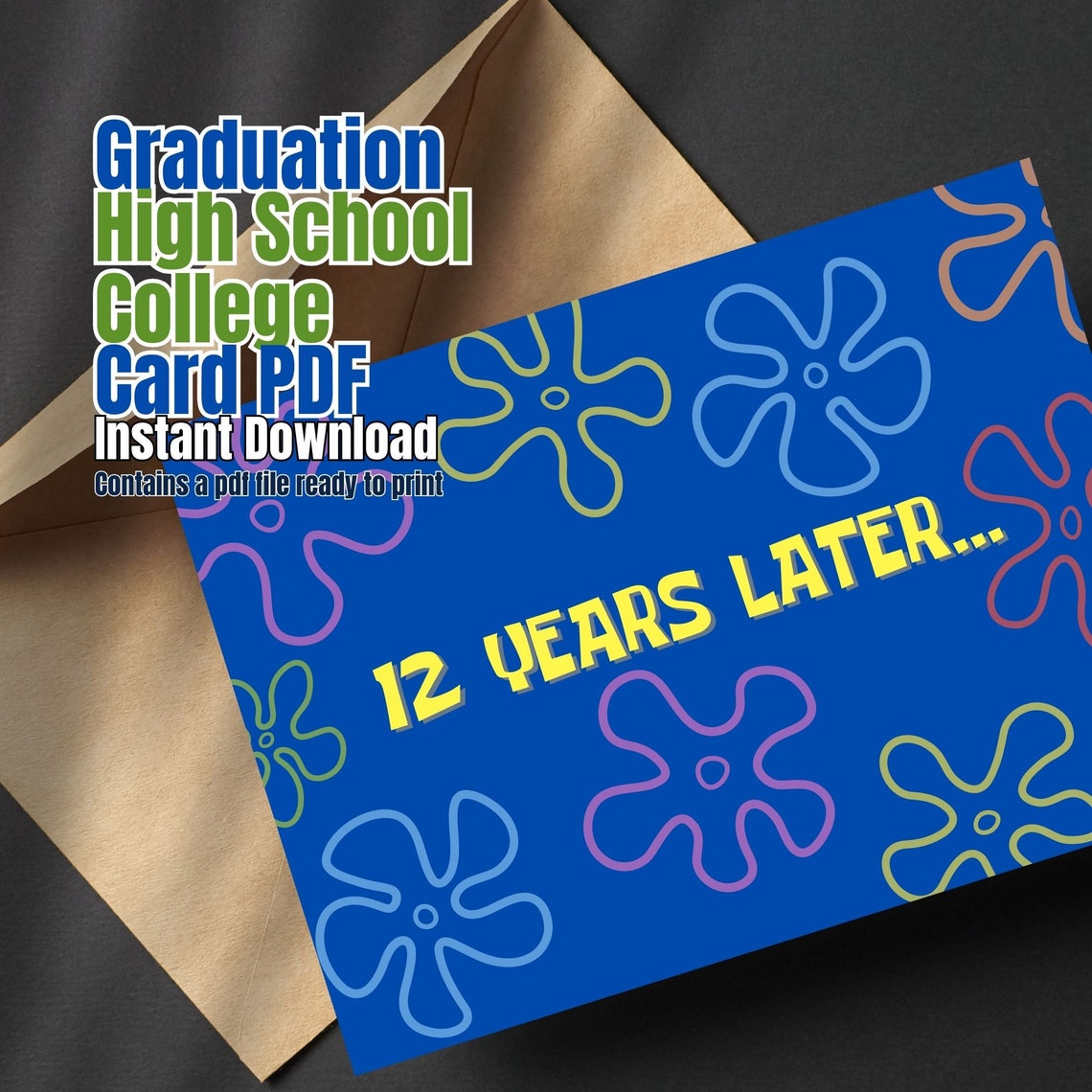 College Graduation Card, High School Graduation Card, Instant Download ...