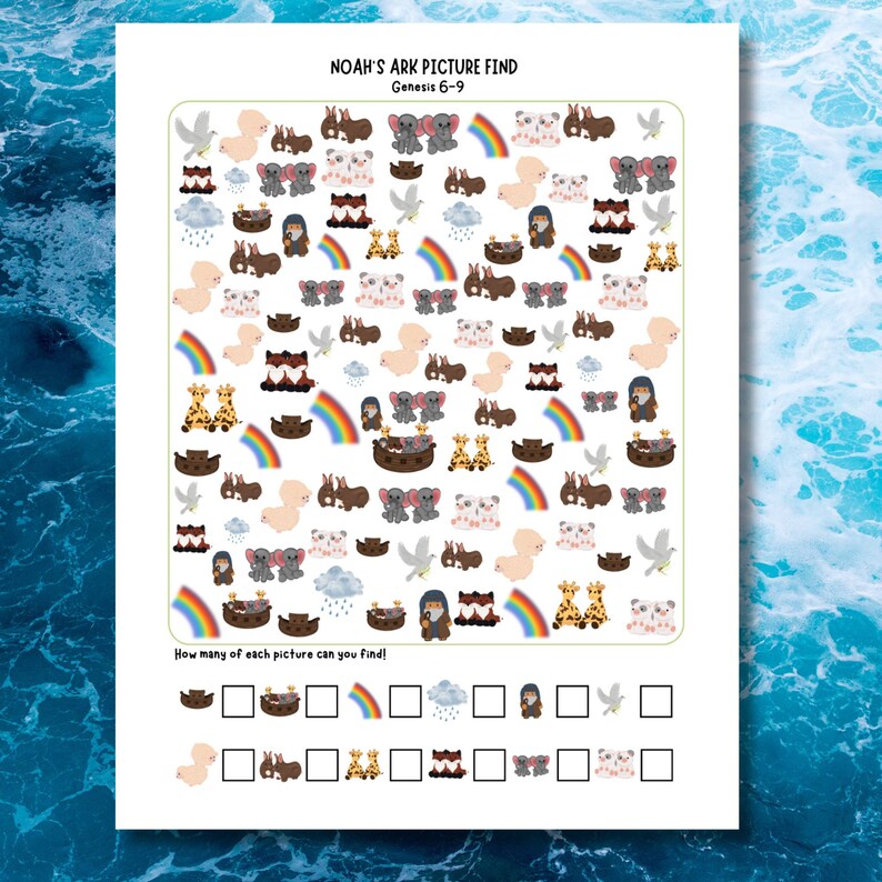 Noah's Ark Activity Pages, Bible Story Worksheets (digital Download) - Etsy