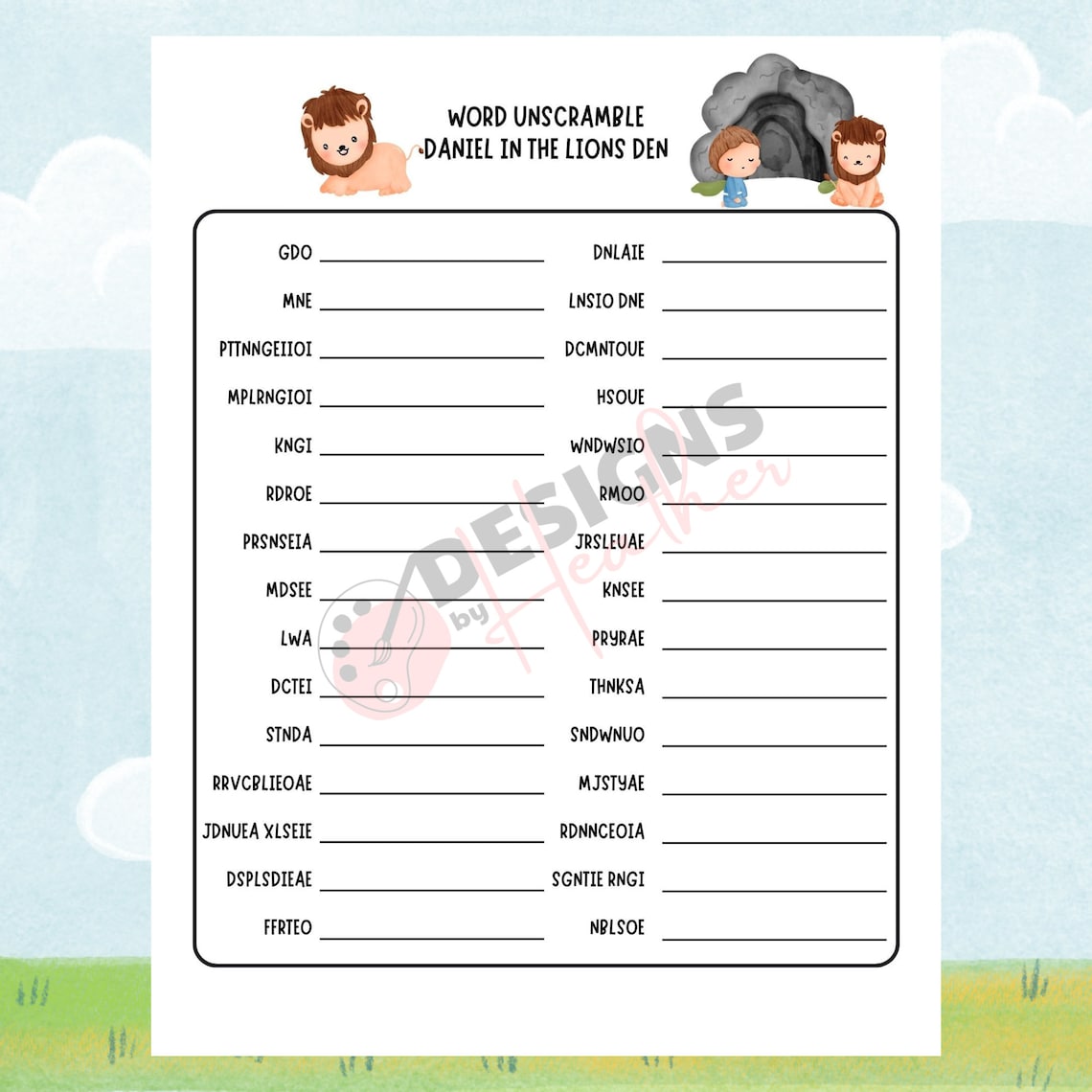 Daniel in the Lions' Den Children’s Printables, 8 Worksheets, Bible ...