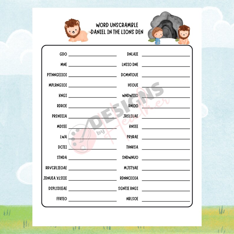 Daniel in the Lions' Den Children’s Printables, 8 Worksheets, Bible ...