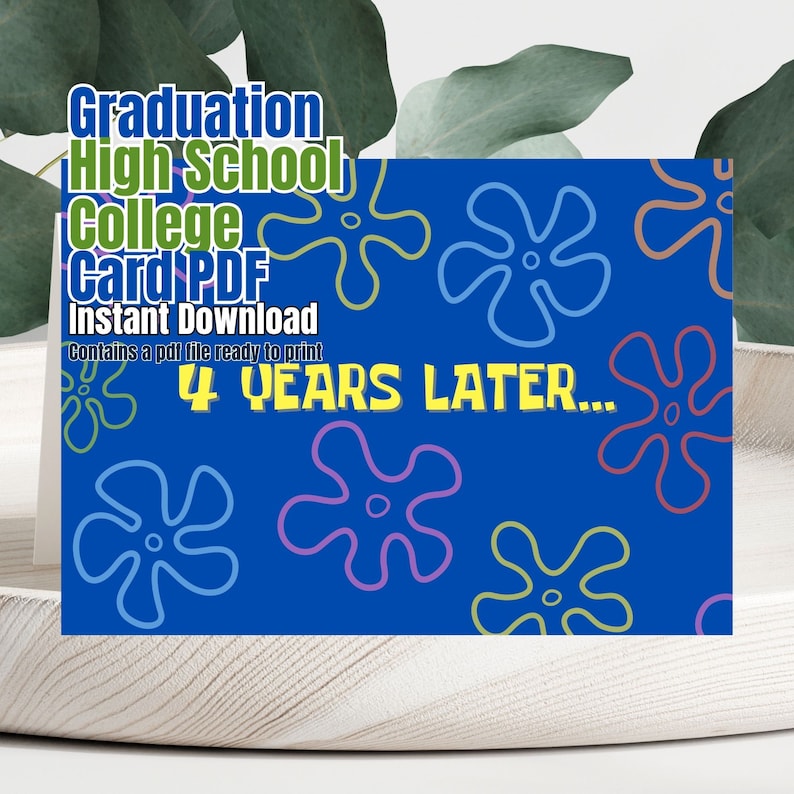 Spongebob Graduation Card, High School or College (PDF Card) - Etsy