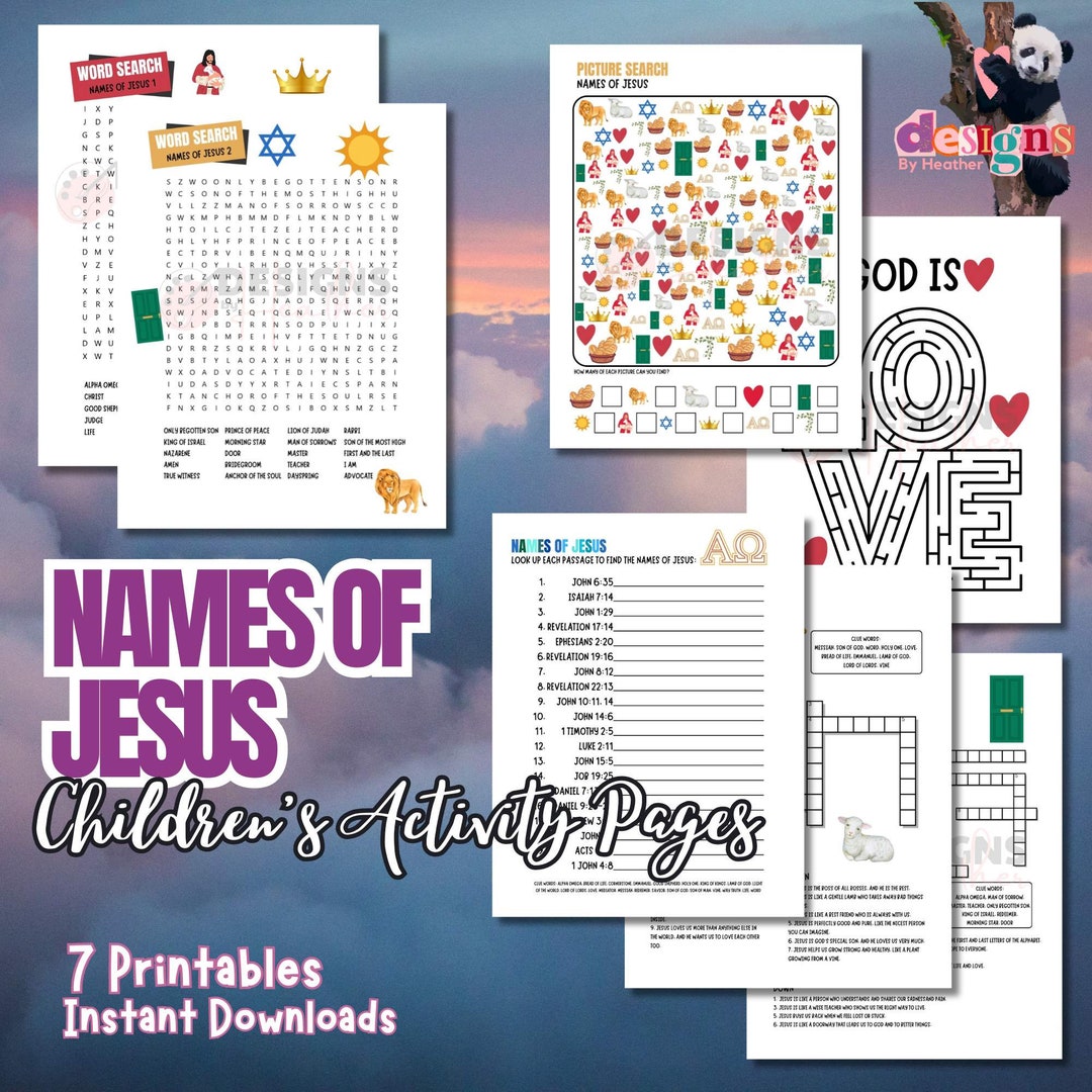 Names of Jesus Childrens Printables, Names of God, Religious Printables ...