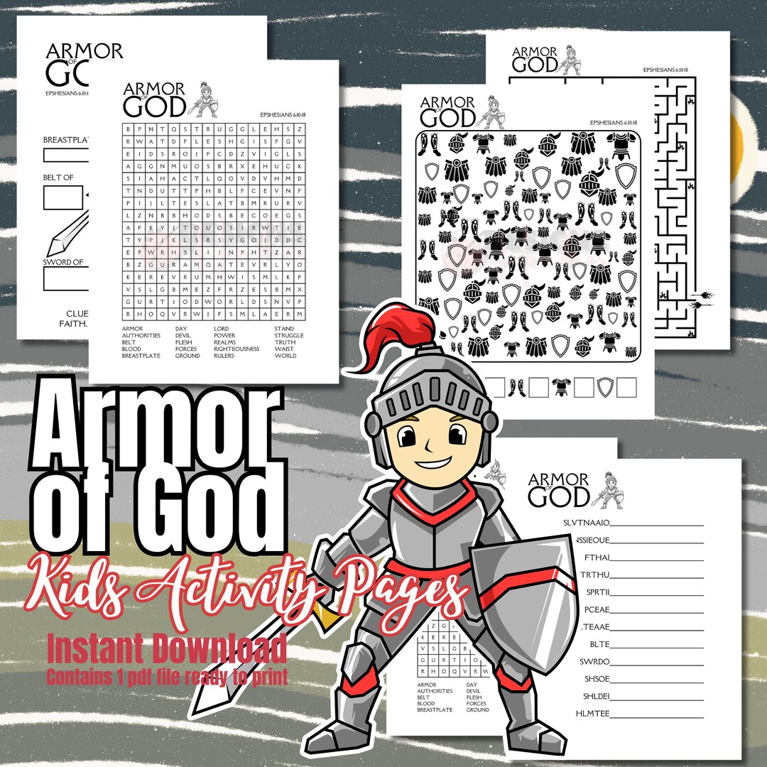 Armor of God Children’s Printables, Ephesians 6:10-18, Religious ...