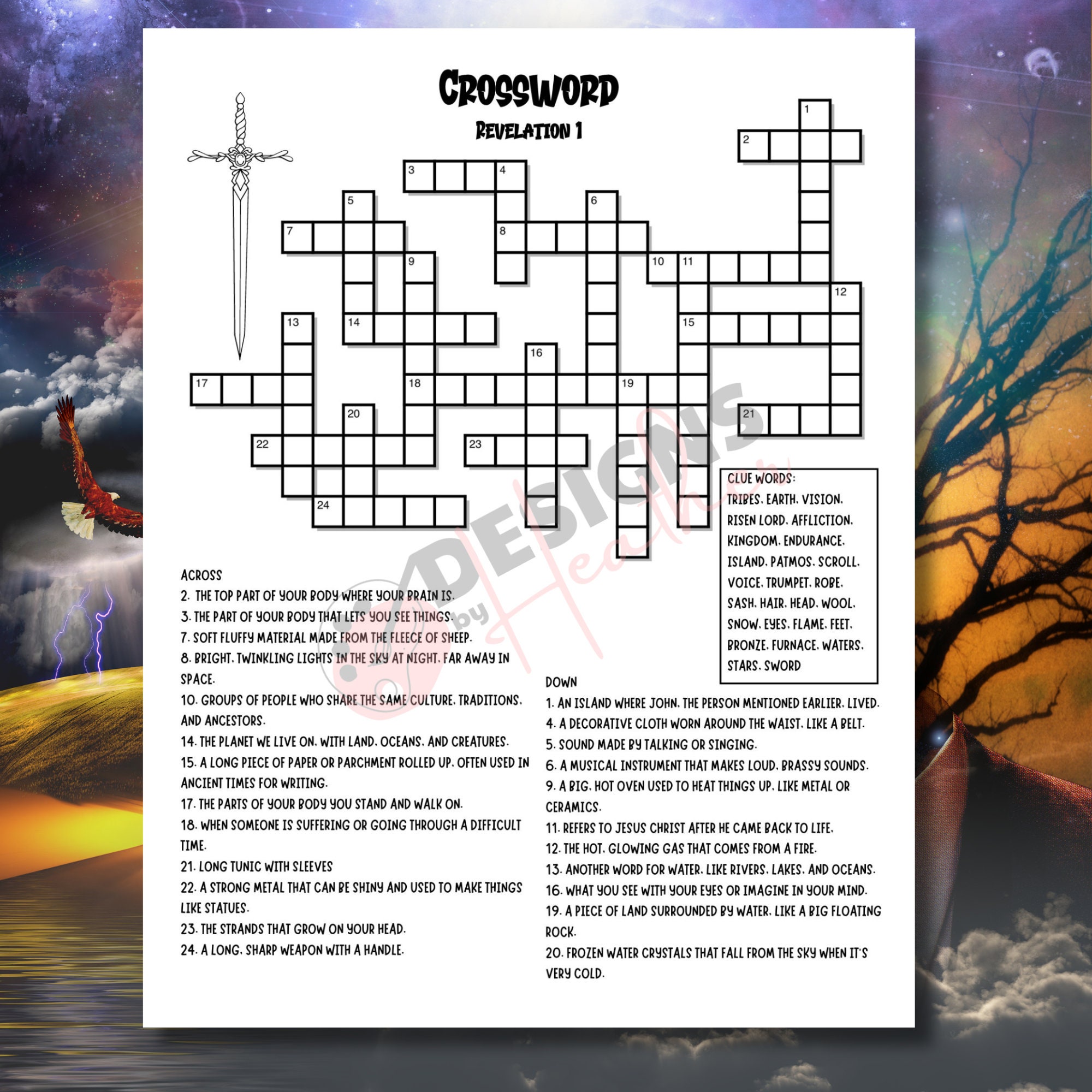 Revelation 1 Kids, Bible Printables, Children's Wordsearch, Religious ...