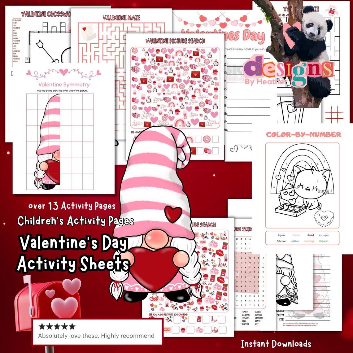 Valentine Activity Pages, Valentines Day Activity Pages, V-day ...
