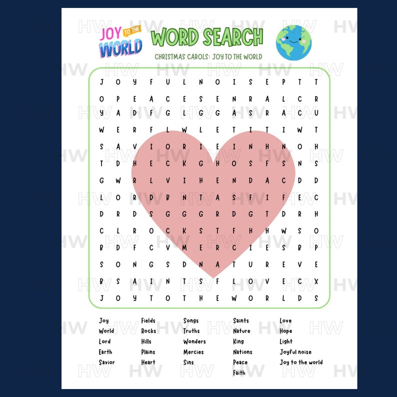 Christmas Carol Children’s Activity Pages, Joy to the World Activity ...