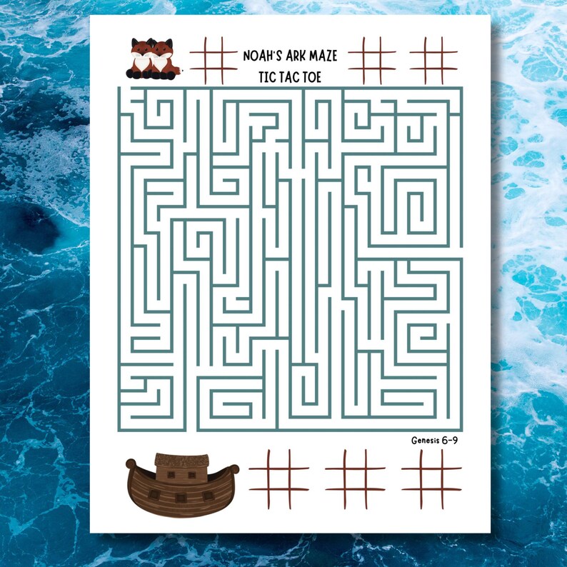 Noah’s Ark Genesis 6-9 Children’s Activity Pages Instant Printable, 15 ...