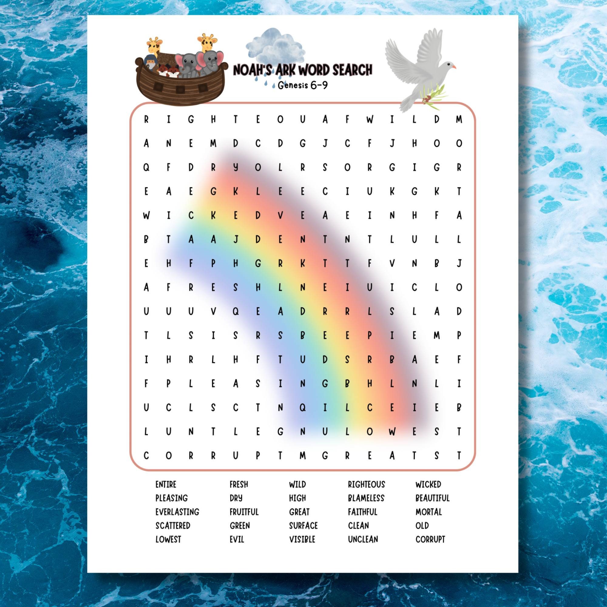 Noah’s Ark Genesis 6-9 Children’s Activity Pages Instant Printable, 15 ...
