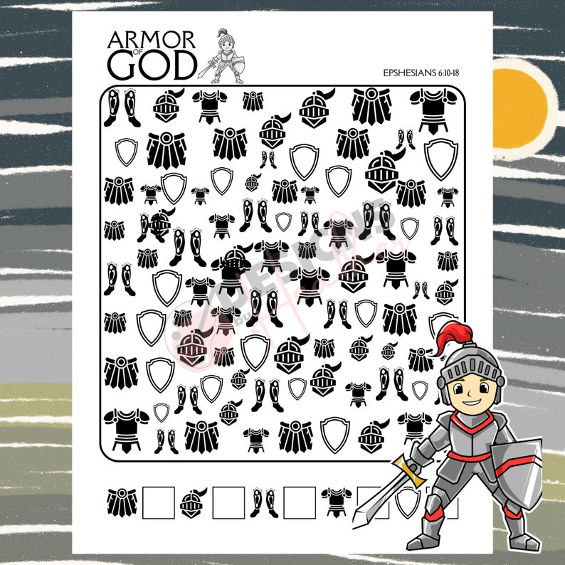 Armor of God Children’s Printables, Ephesians 6:10-18, Religious ...