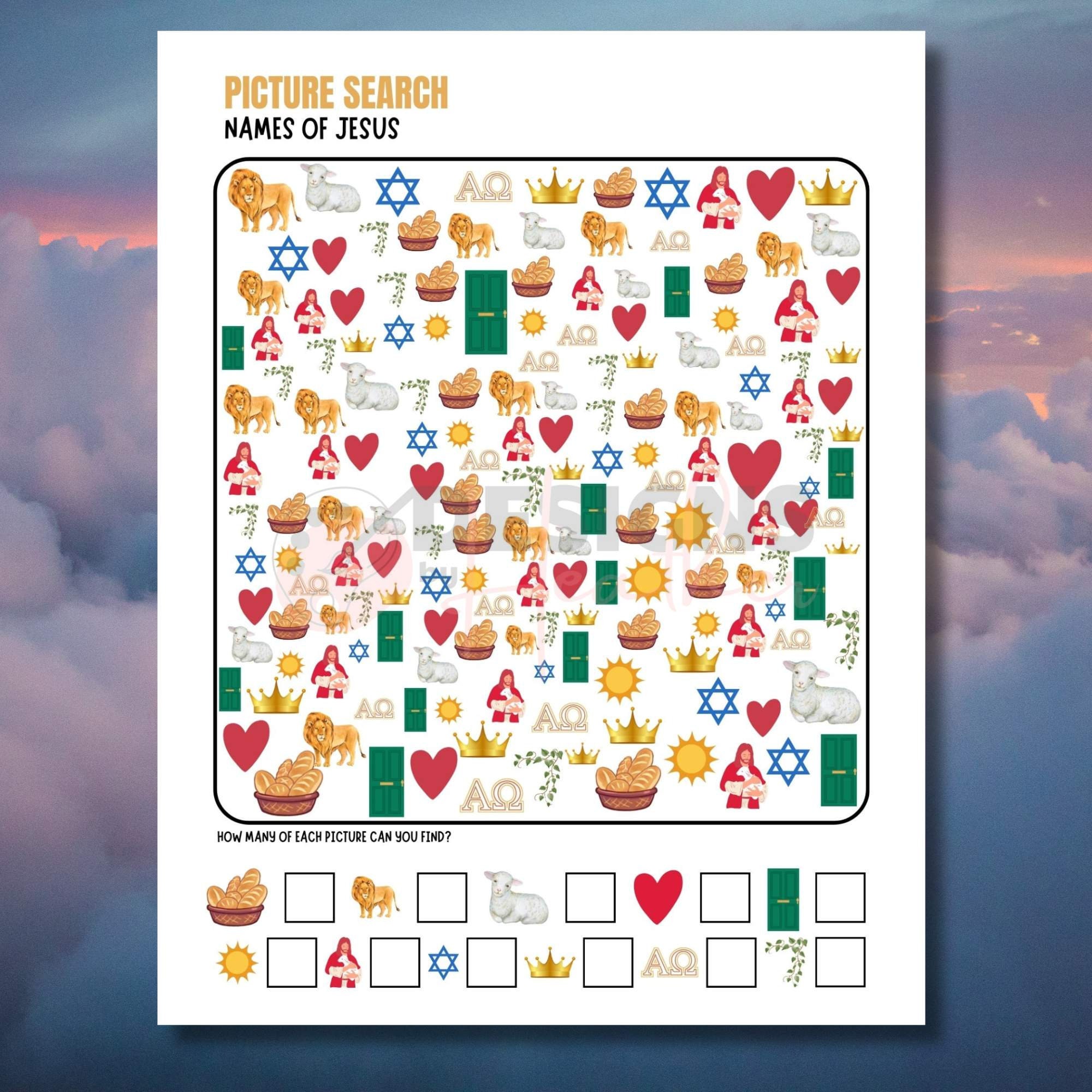 Names of Jesus Childrens Printables, Names of God, Religious Printables ...