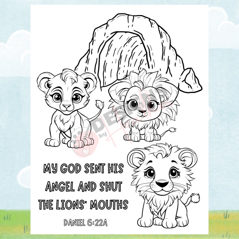 Daniel in the Lions' Den Kids Activity Pages, Bible Story (digital ...