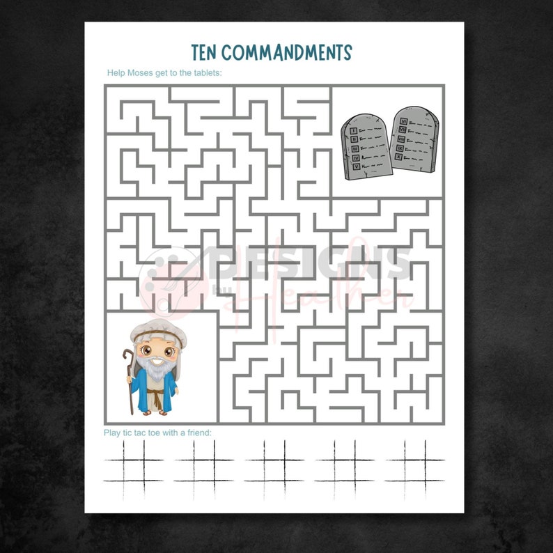 10 Commandments Children’s Printables, 6 Worksheets, Children’s Word ...