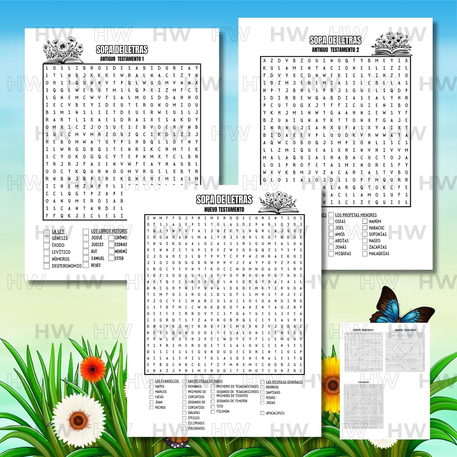 Books of the Bible in Spanish Children’s Printables, 12 Worksheets in ...