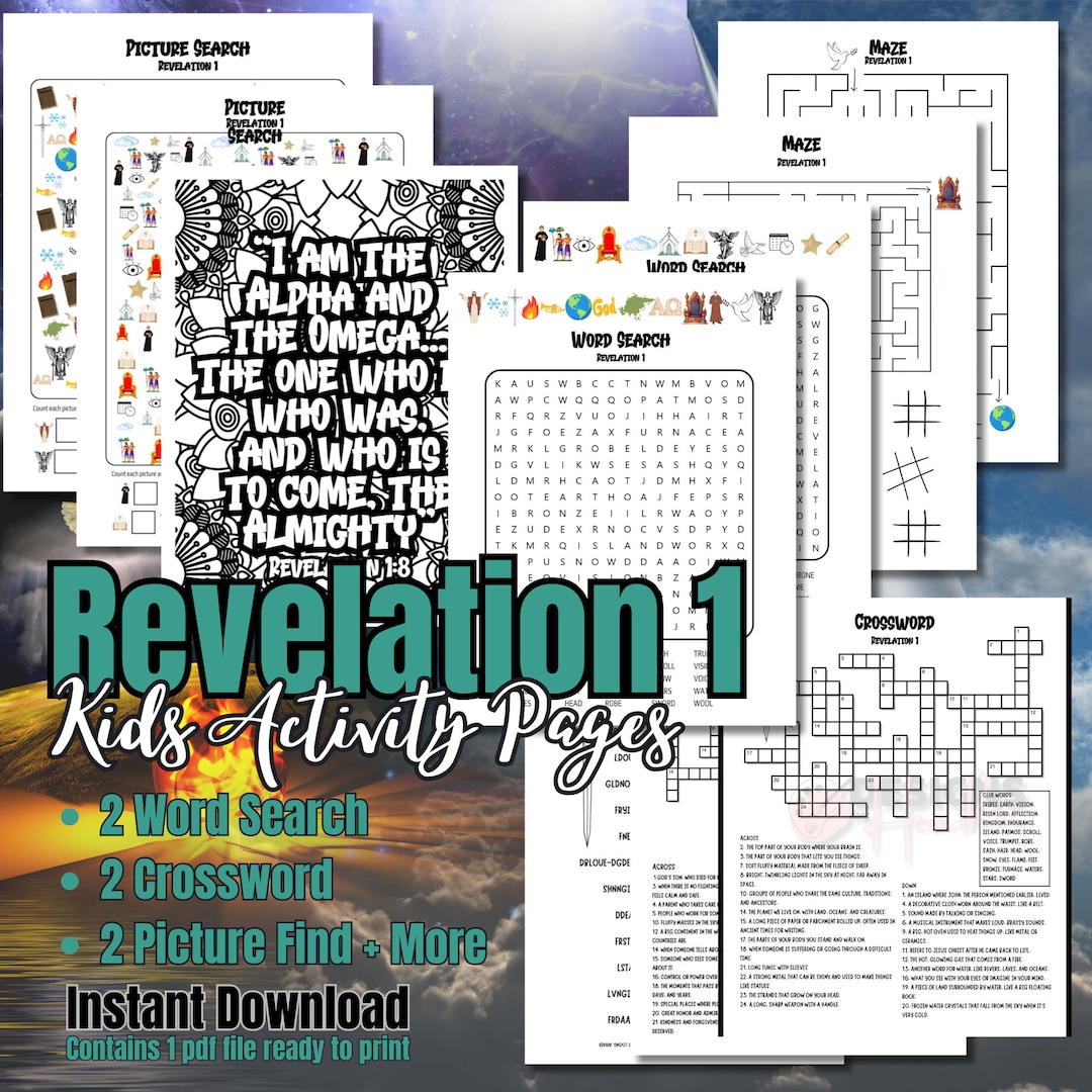 Revelation 1 Kids, Bible Printables, Children's Wordsearch, Religious Printables, Sunday School ...