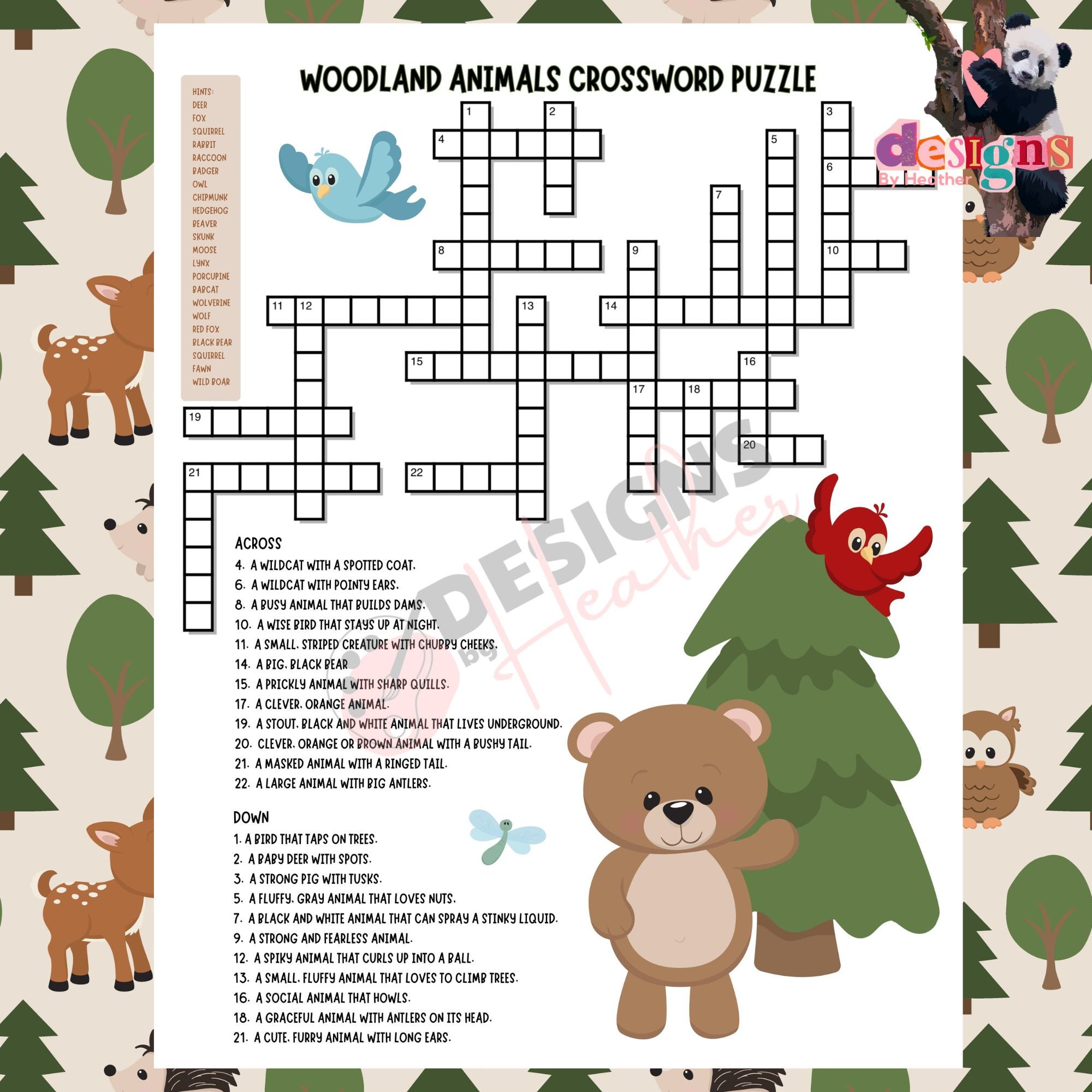 Woodland Animals Activity Pages, Printable Activity Pages, Wood Animals ...