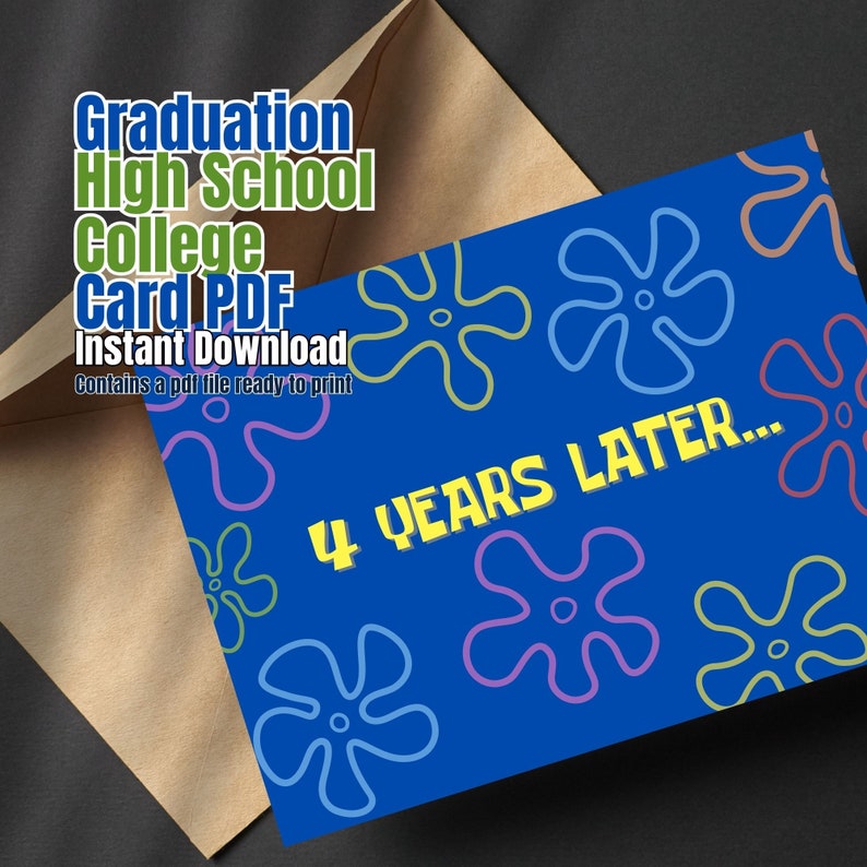 College Graduation Card, High School Graduation Card, Instant Download ...