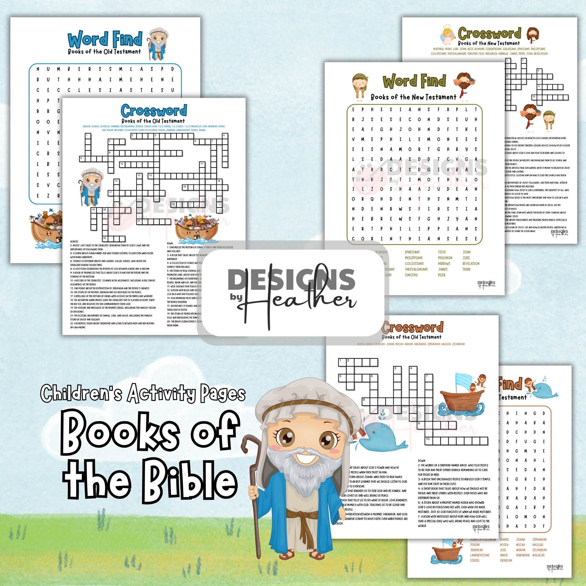 Books of the Bible Activity Sheets, Children's Printable (digital ...