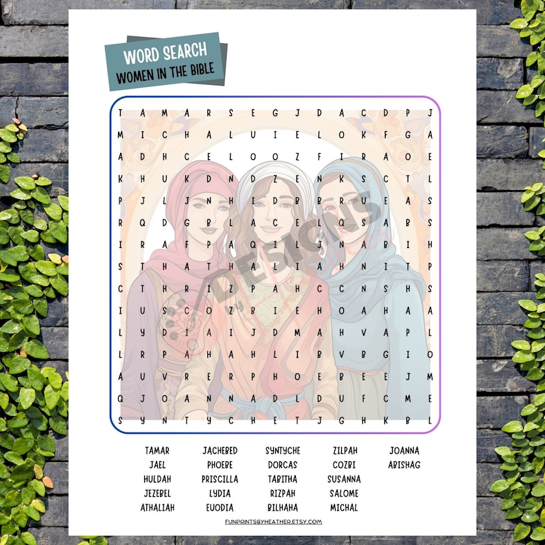 Women of the Bible Kids Activity Pages, Homeschool Printable (PDF ...